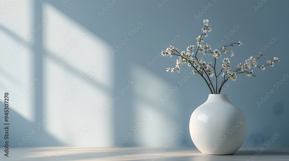 Minimalistic AI-powered vase in a high-tech environment, seamlessly ...