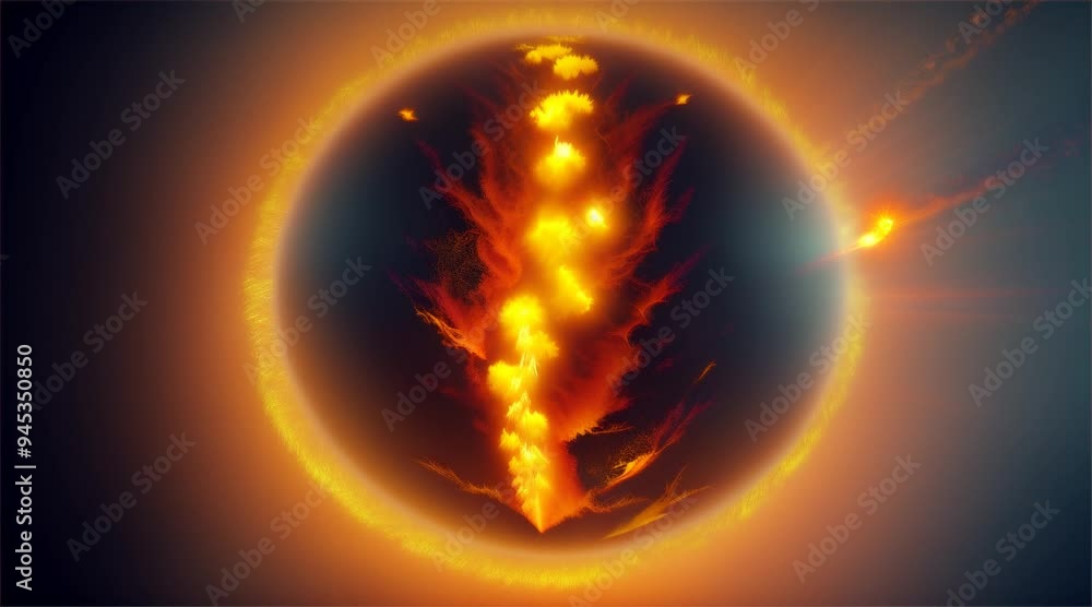 Abstract Burning Earth Surface Animated Background. Global warming and ...