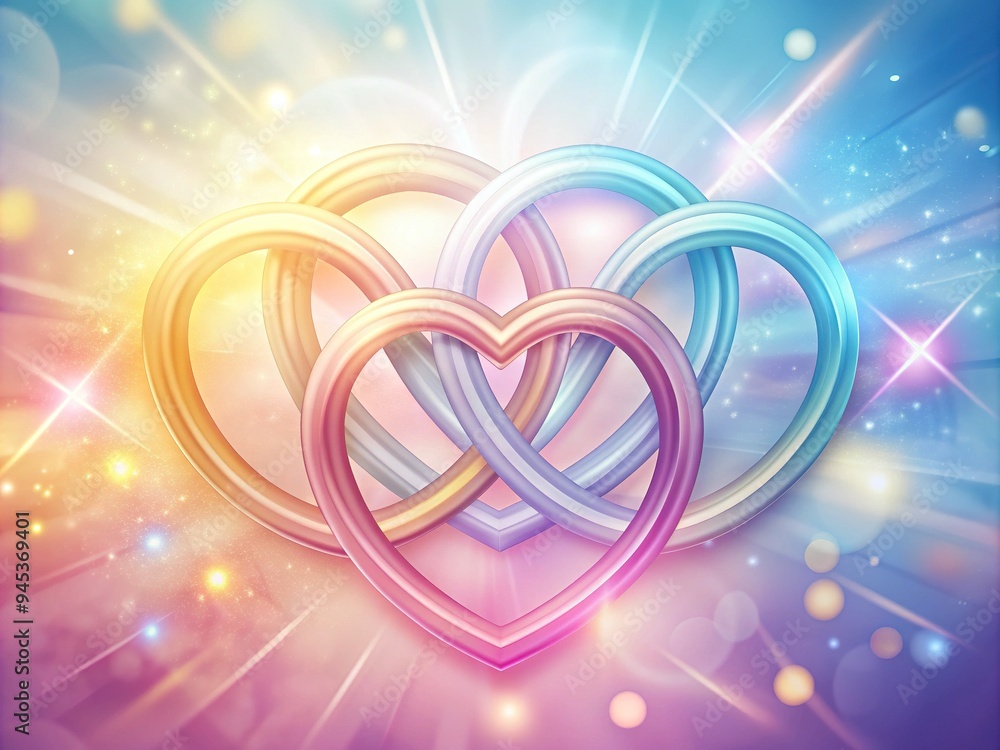 Heartwarming illustration of intertwined love symbols and abstract ...