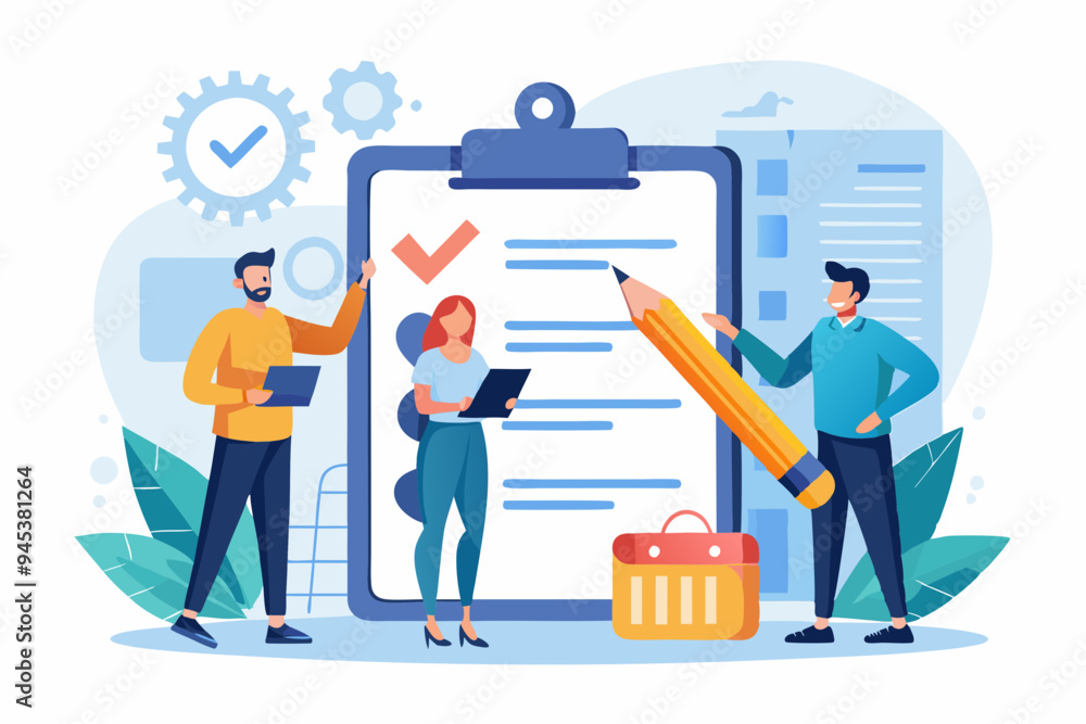 Checklist to complete project task, accomplish work checkmark, todo ...