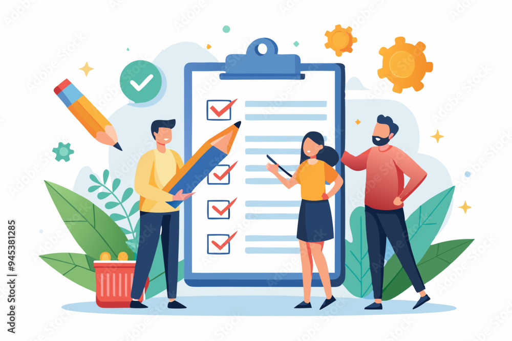 Checklist to complete project task, accomplish work checkmark, todo ...