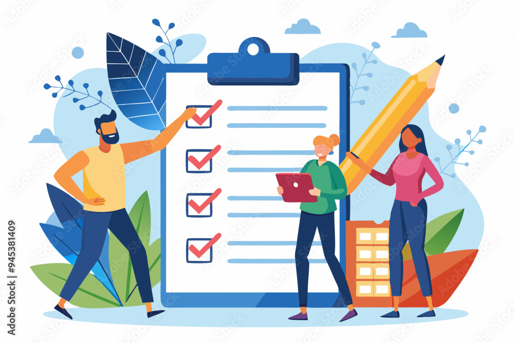 Checklist to complete project task, accomplish work checkmark, todo ...