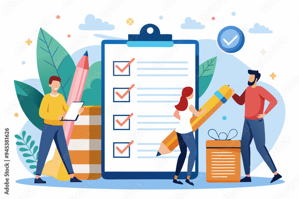 Checklist to complete project task, accomplish work checkmark, todo list clipboard or project ...