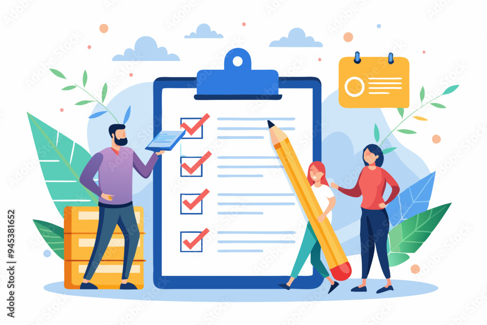 Checklist to complete project task, accomplish work checkmark, todo ...