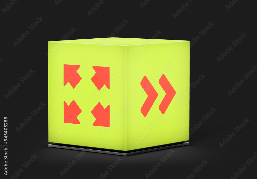 Cube Light Box Stand Sign Mockup Stock Template | Adobe Stock