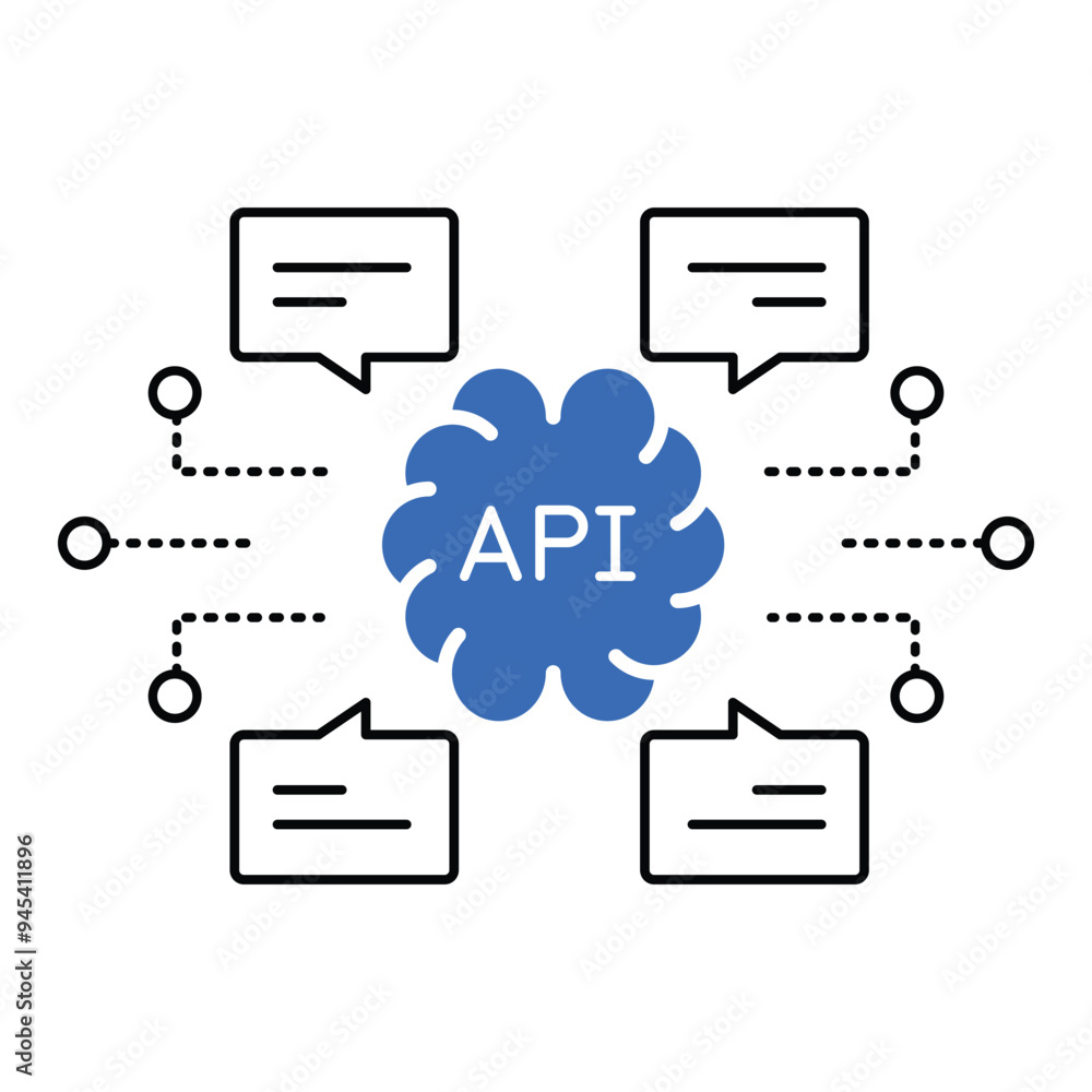 Microservices API Architecture Icon Design. Representing Cloud ...
