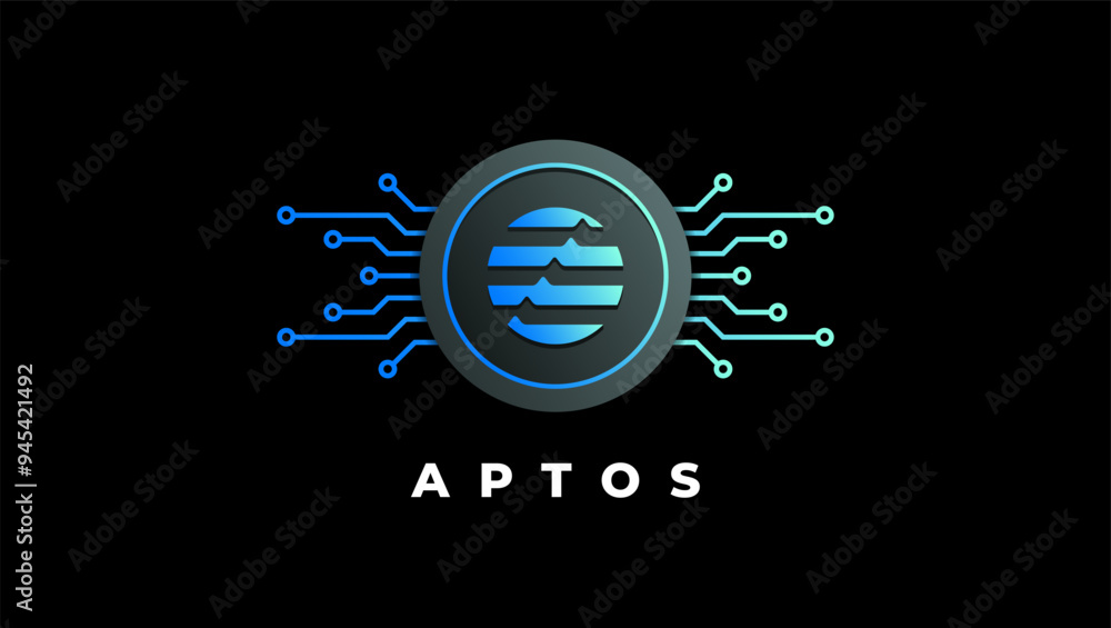 Aptos (APT) cryptocurrency logo vector illustration for banner or ...