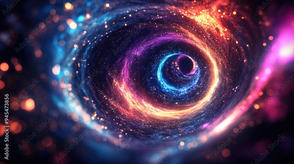 Abstract luminous background with swirling patterns Glowing circles ...