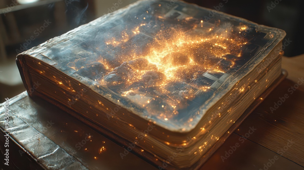 nostalgic holographic projections of cherished memories floating above ...