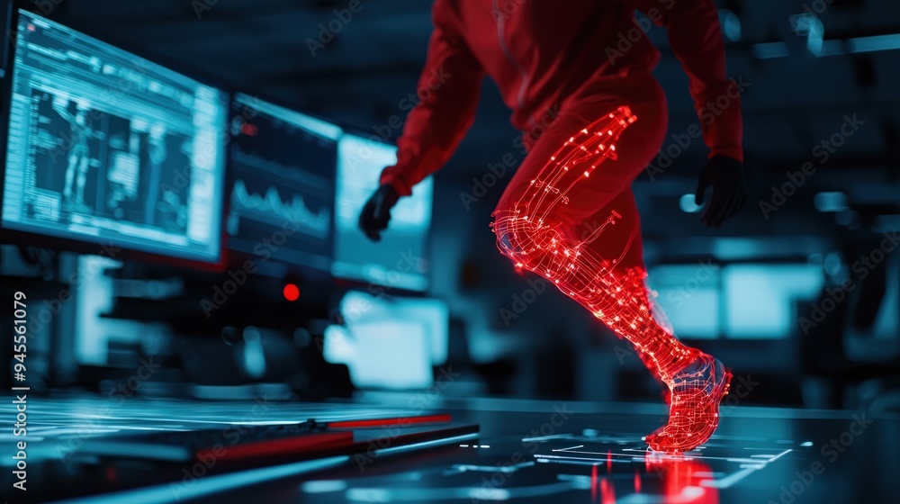 Hightech sports medicine lab analyzing an athlete s gait and posture ...