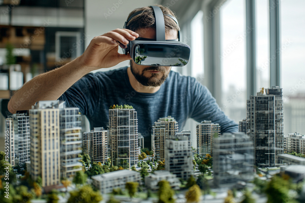 Virtual Reality Architect: A young, creative professional uses VR ...
