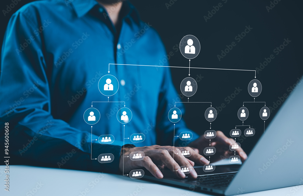 Organization chart and hierarchy structure employees in the company ...