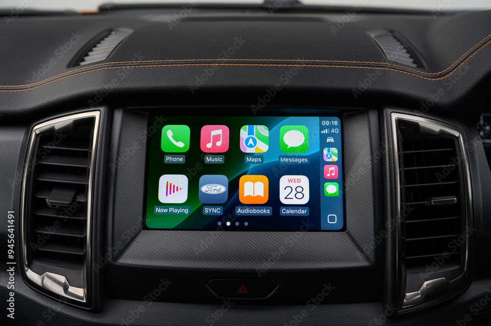 New Apple CarPlay Interface in Ford Ranger Stock Photo | Adobe Stock