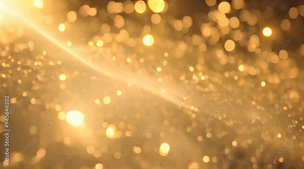 Gold glitter background with sparkle shine light confetti Abstract motion background shining ...
