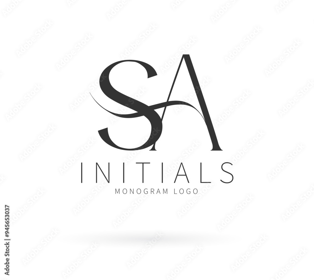 SA Typography Initial Letter Brand Logo, SA brand logo, SA Monogram ...