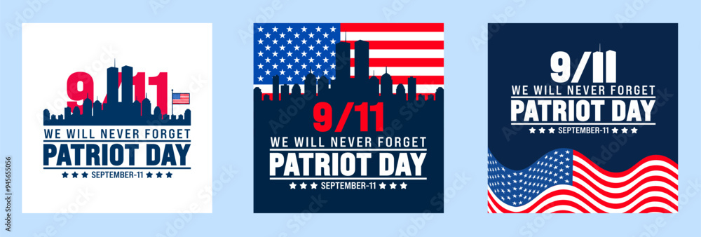 11 September Patriot Day social media post banner design template set ...