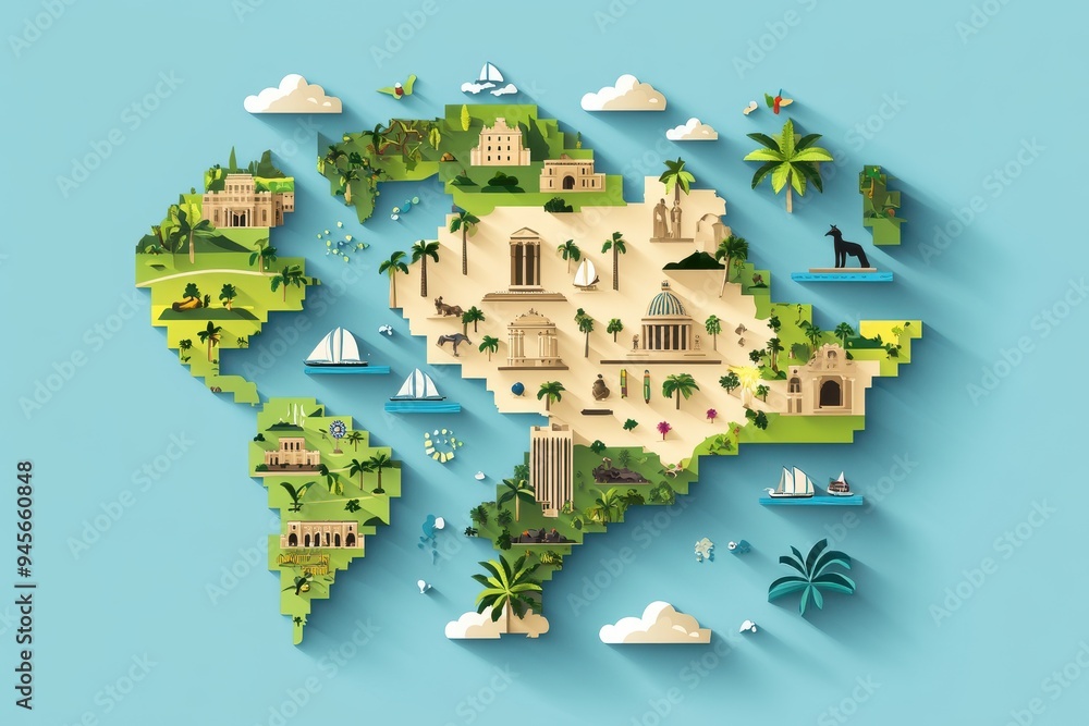 Hispanic Heritage Month Map: A map highlighting Hispanic countries with ...