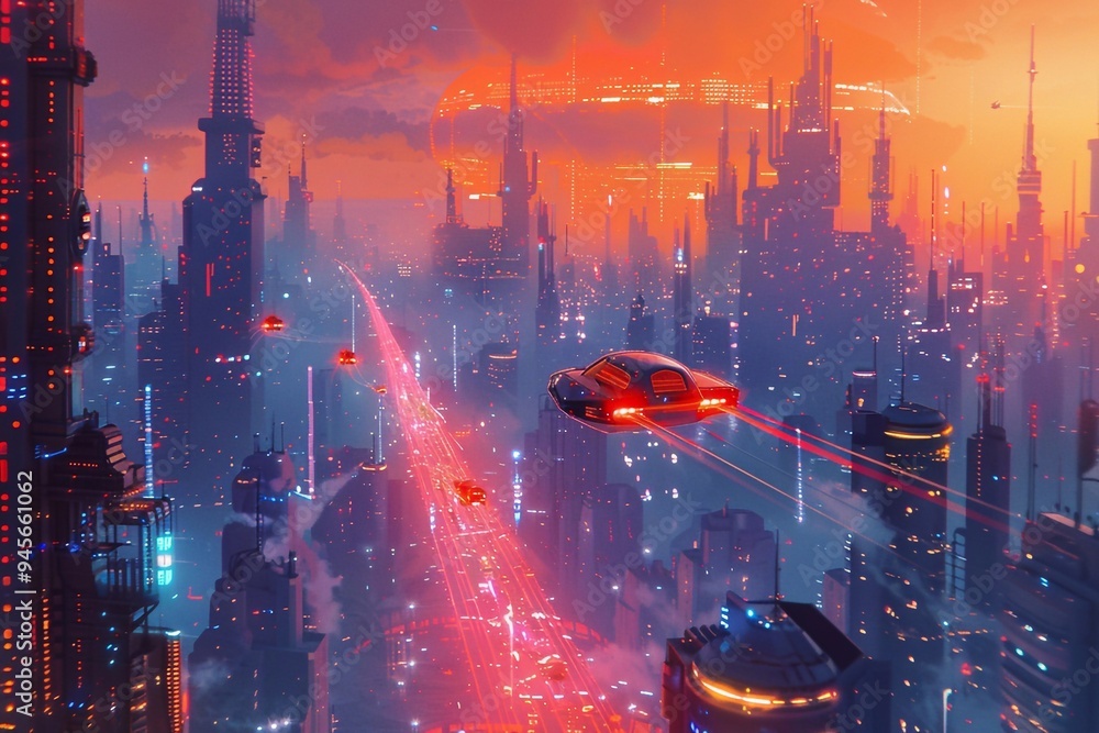 Design a futuristic architectural concept featuring dynamic, flowing ...