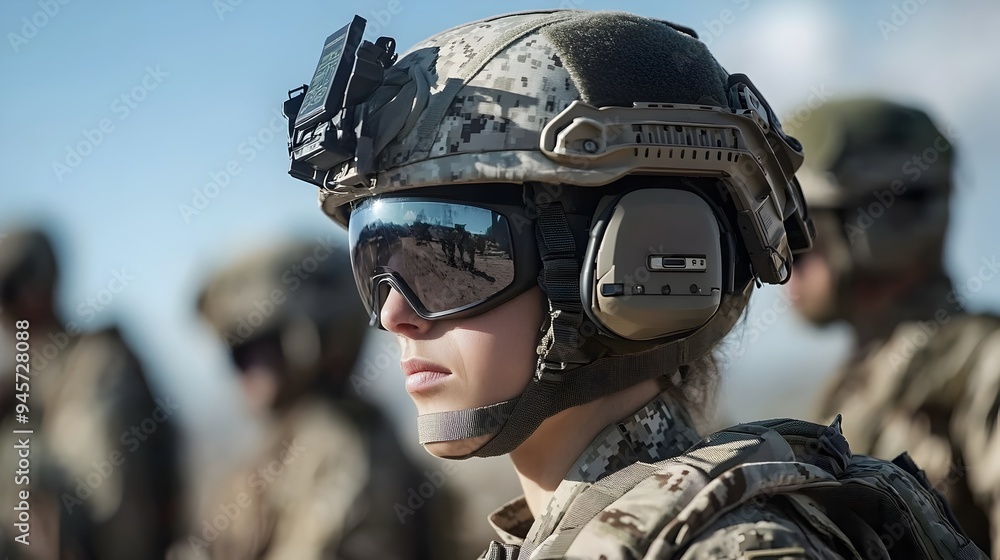 Soldier s Tactical Helmet with Advanced Heads Up Display Technology ...