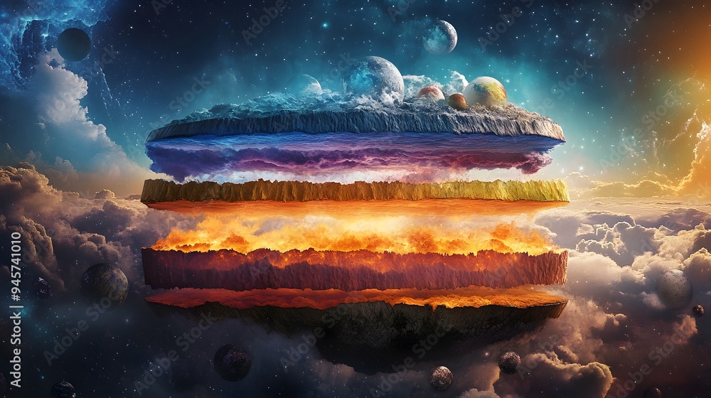 6. The layered structure of Earth is atmosphere depicted in cross ...