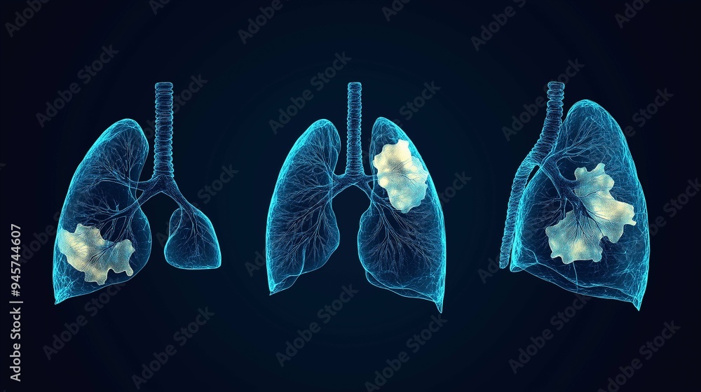 Medical infographic illustrating the stages of interstitial lung ...