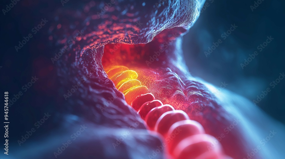 Medical illustration of congestive heart failure, showing a weak ...