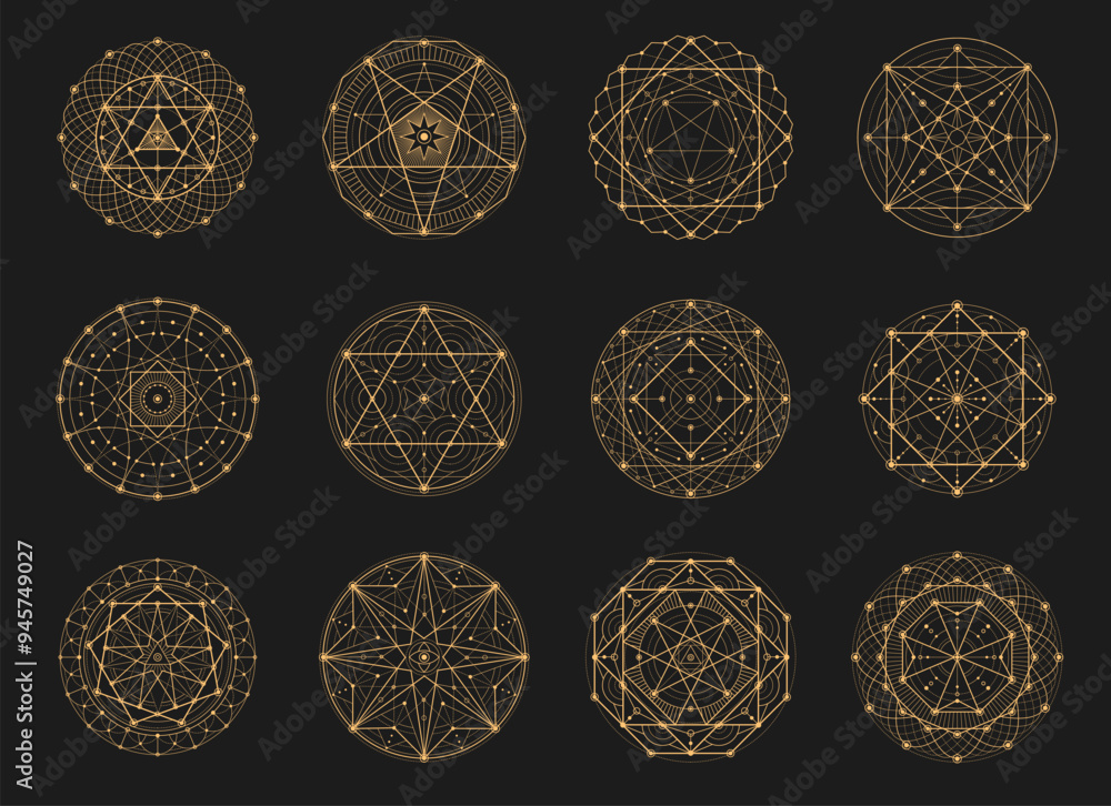 Sacred esoteric geometry signs and symbols of occult and mystery ...