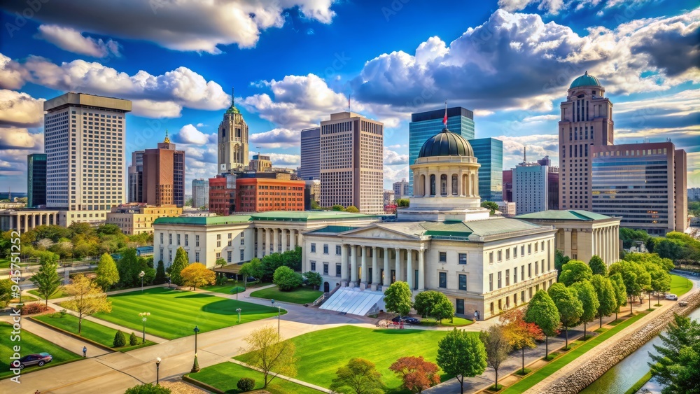 Beautiful Columbus skyline featuring the stunning Ohio State Capitol ...