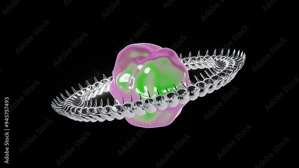 Abstract 3d horizontal backgrounds render illustration chrome metallic ...