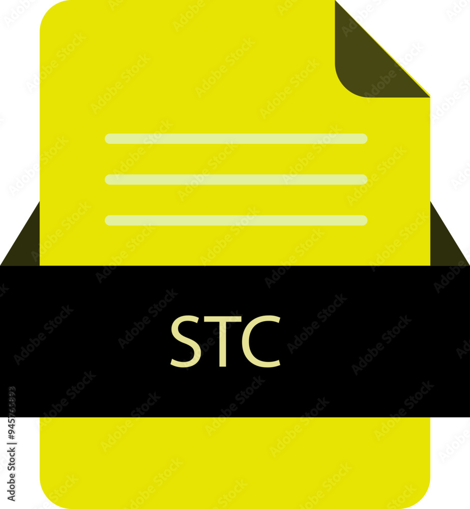 STC file icon with color and rounded corners and folded doc Stock ...