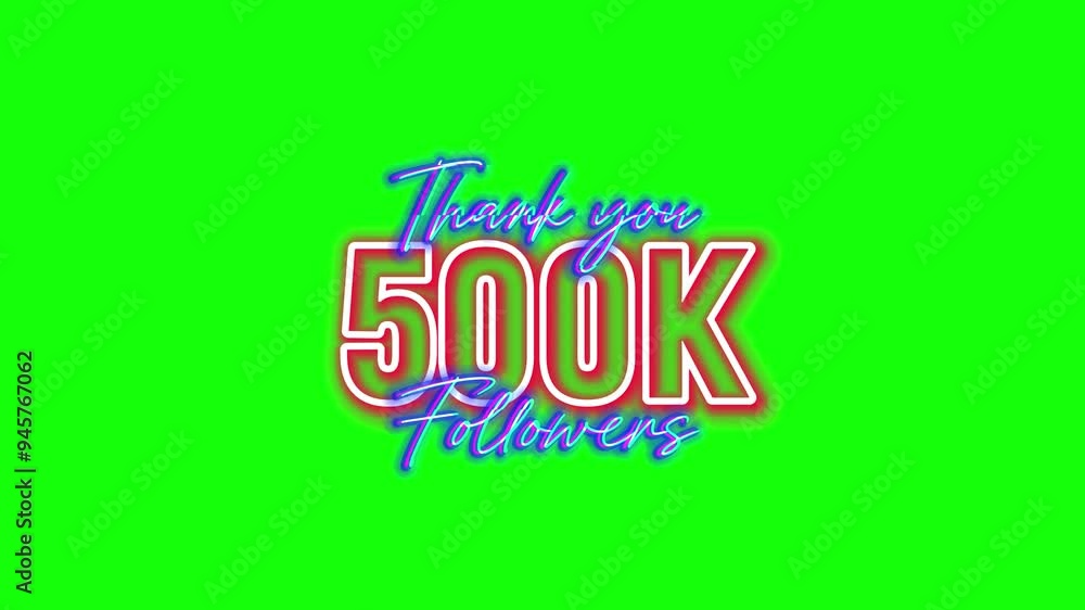 Thank you 500k Green Screen pop up animation motion graphic with chroma ...