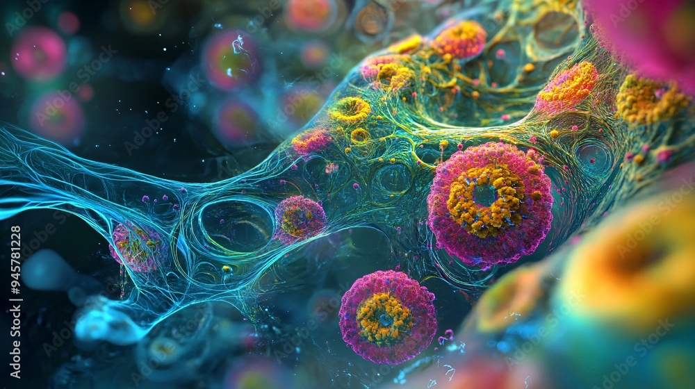 stylized render, tissue culture technique, abstract representation of ...