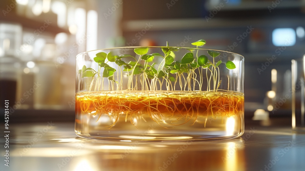 ภาพประกอบสต็อก scientific illustration, plant tissue culture, detailed ...