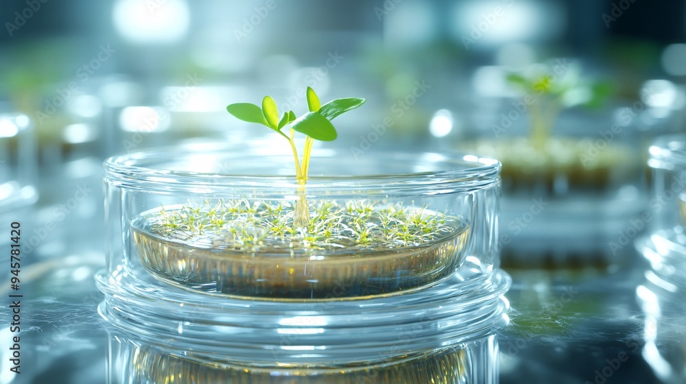 scientific illustration, plant tissue culture, detailed cross-section ...