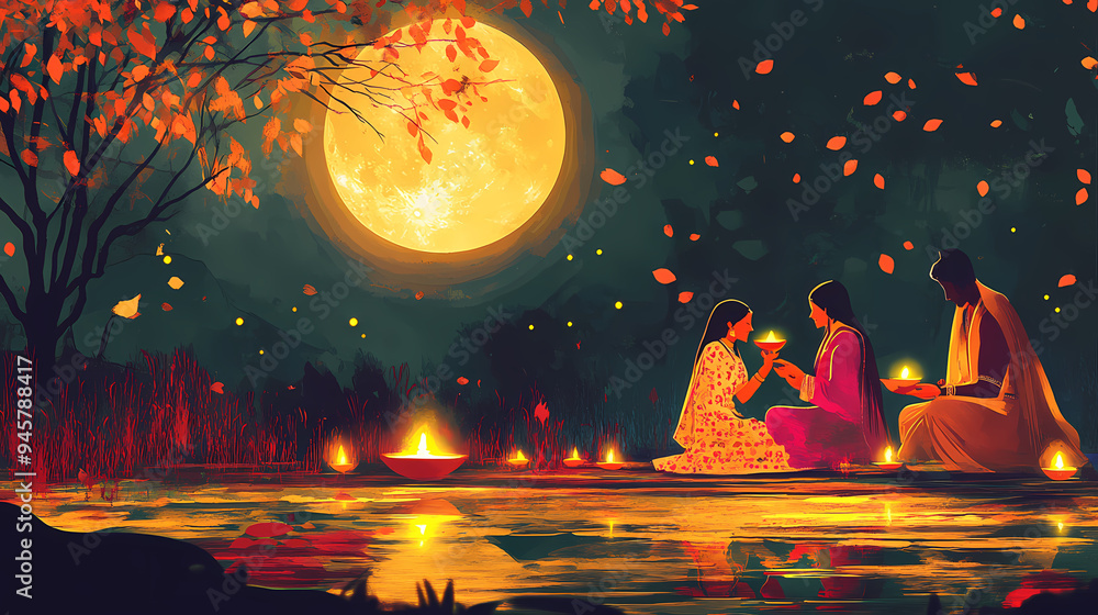 India Sharad Purnima Full Moon Night Autumn Festival Celebration india ...