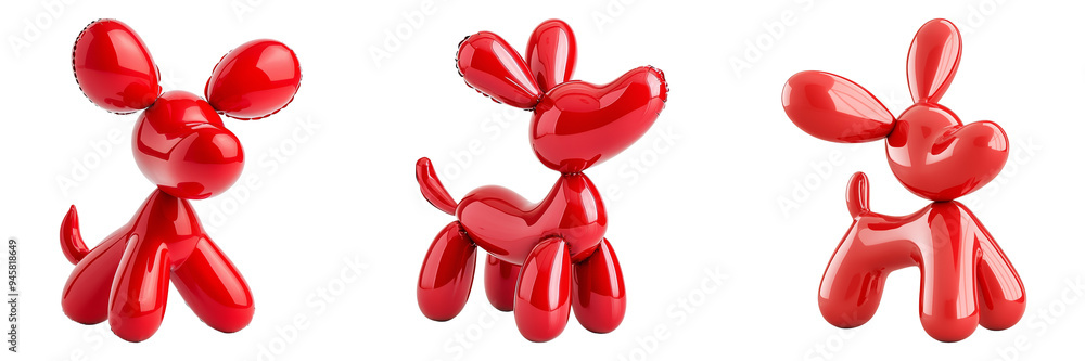 Red Balloon Animal Isolated on Transparent Background PNG Cutout Stock ...