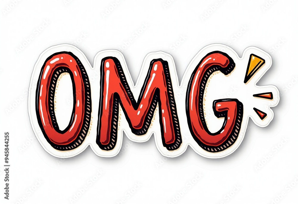 OMG Hand Lettering Sticker | Gen Z Slang | Millennial Catchphrase ...