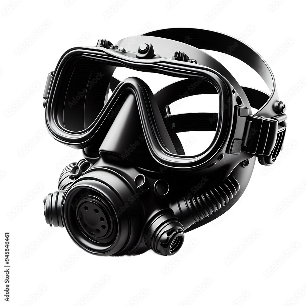 diving mask in black isolated on transparent background swimming gear ...