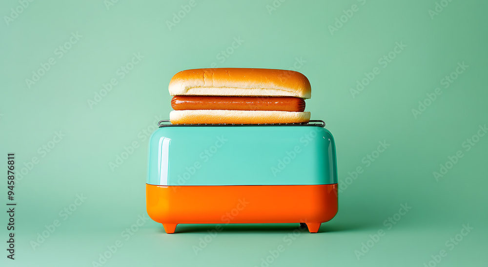A Vintage Toaster Styled Like a Monet Painting, Sitting on an Empty ...