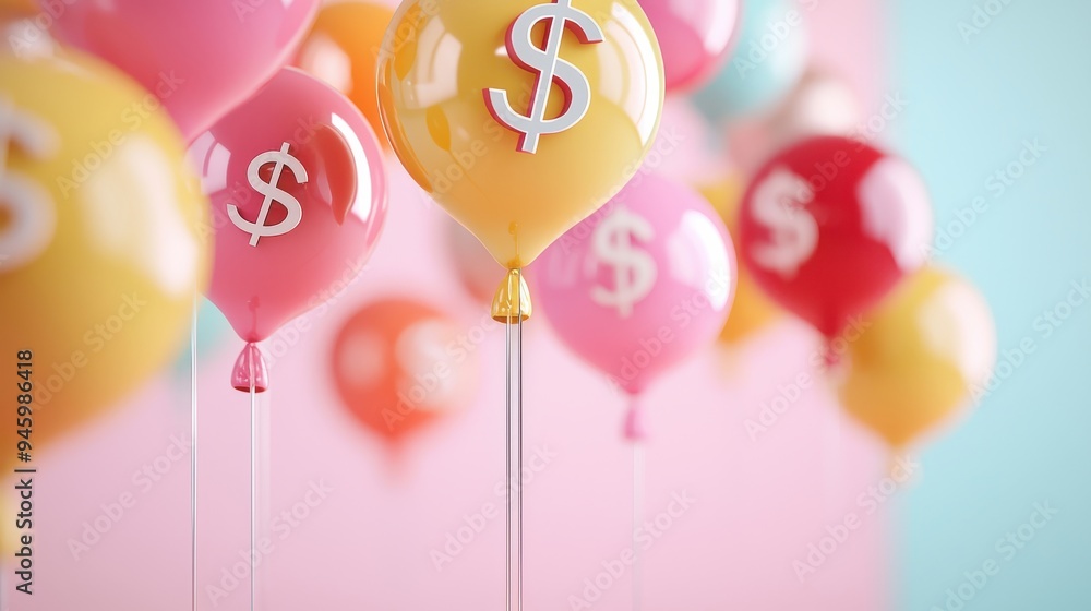 Balloon inflation/deflation: Animate balloons with financial symbols ...