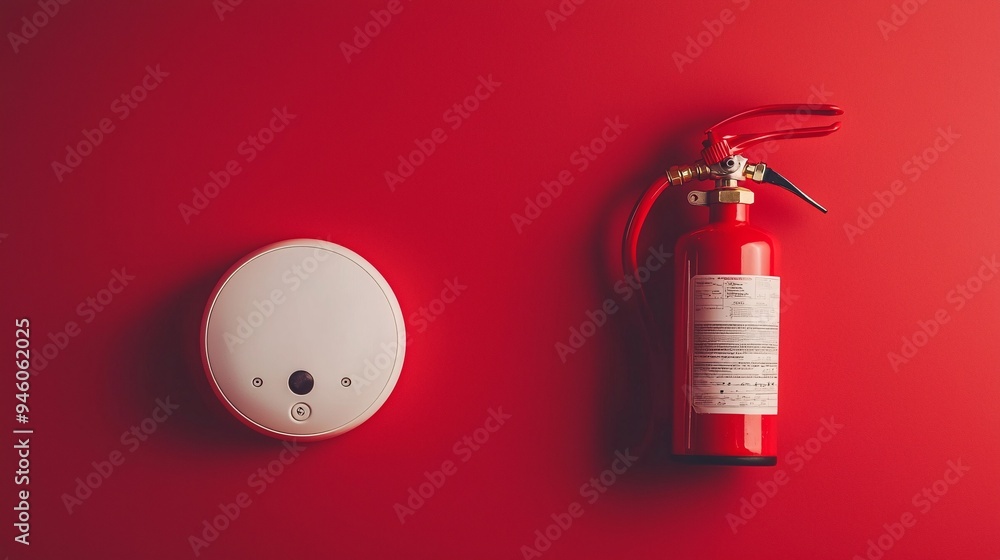 Essential Home Safety Fire Extinguishers And Smoke Detectors Displayed