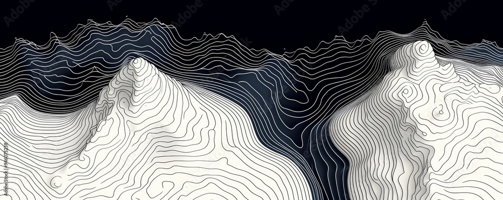 The stylized height of the topographic contour in lines and contours ...
