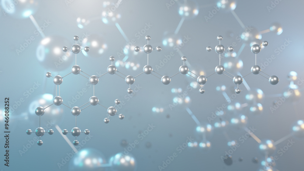 acitretin molecular structure, 3d model molecule, second-generation retinoid, structural ...