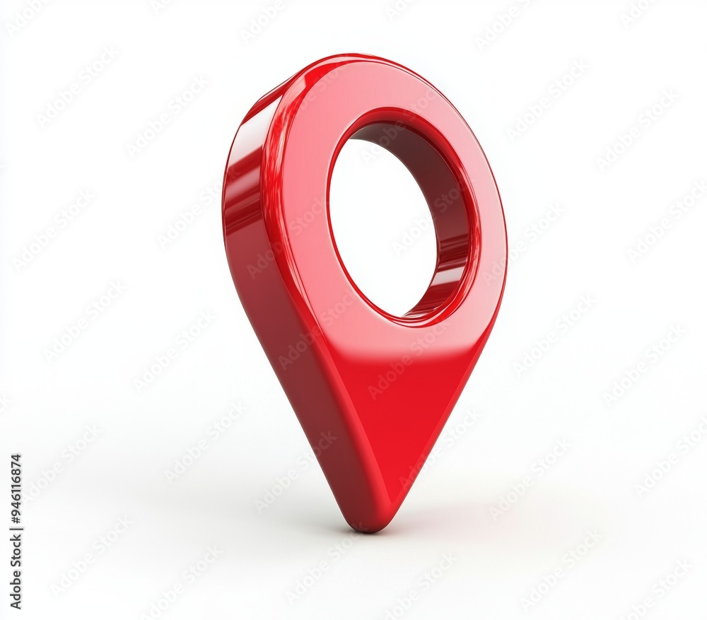 It is a shiny red pin that can be used to pinning the delivery location ...