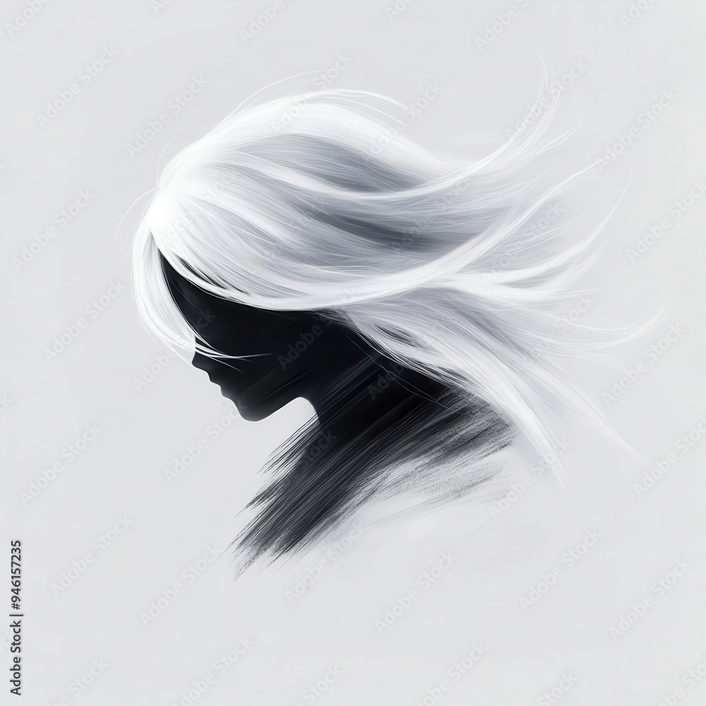 Add speed lines to a character s hair blowing in the wind Stock ... Add speed lines to a character s hair blowing in the wind Stock ...