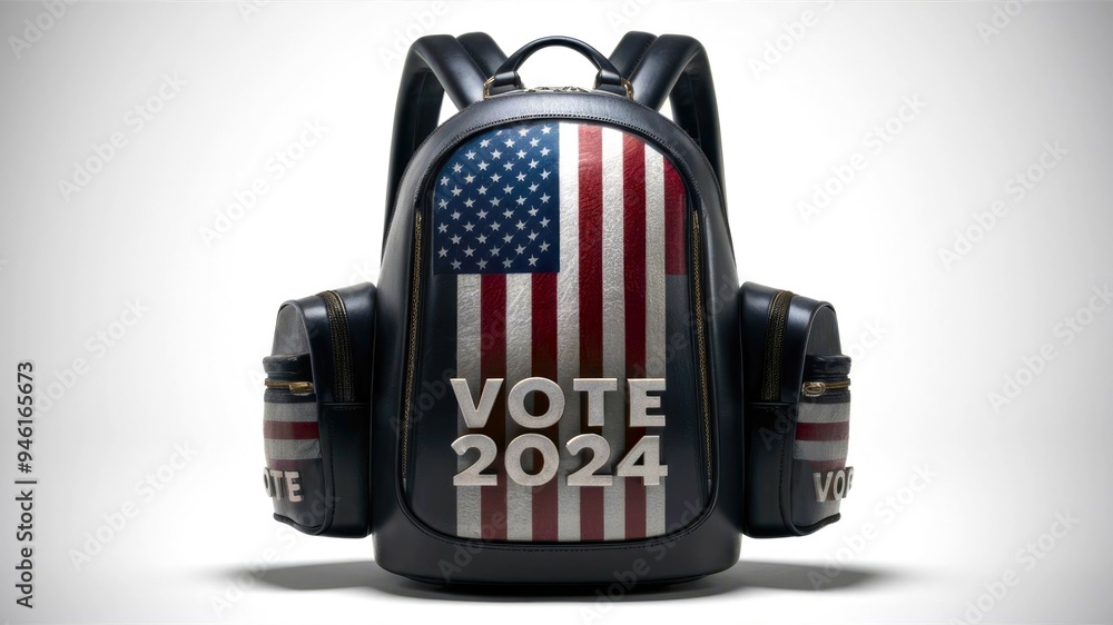 USA presidential election 2024 conveyed through a black backpack with ...