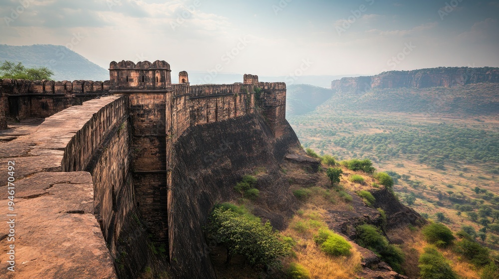 Lonely Indian Fort Wall: The high walls of a historic Indian fort ...