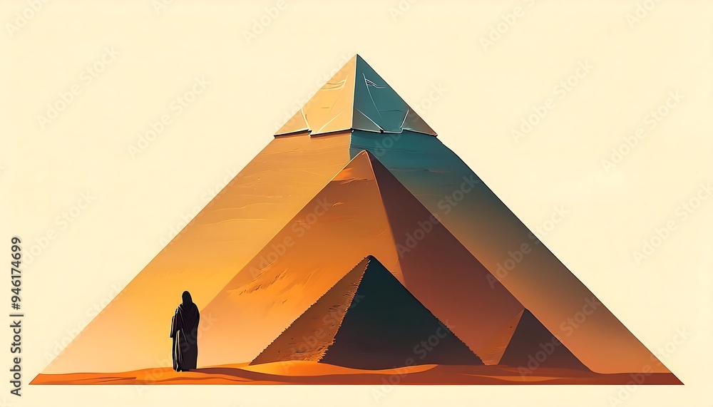 Minimalist Representation of Egyptian Pyramids, Featuring Simple ...