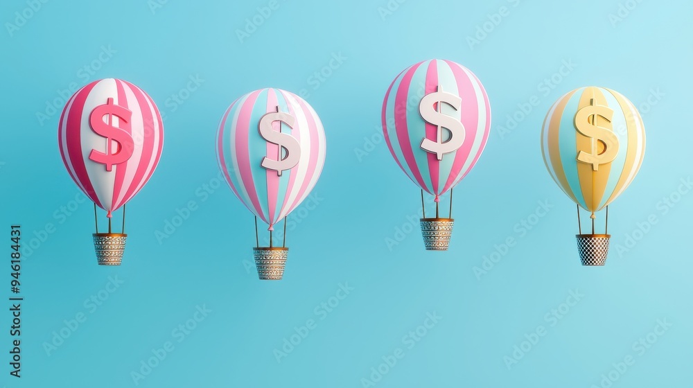 Balloon inflation/deflation: Animate balloons with financial symbols ... Balloon inflation/deflation: Animate balloons with financial symbols ...