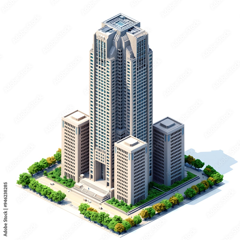 Tokyo Metropolitan Government Building in Shinjuku, Tokyo, Japan, shown ...